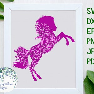 Horse Mandala SVG for Cricut, Animal Mandala PNG, Floral Horse, Horse ...
