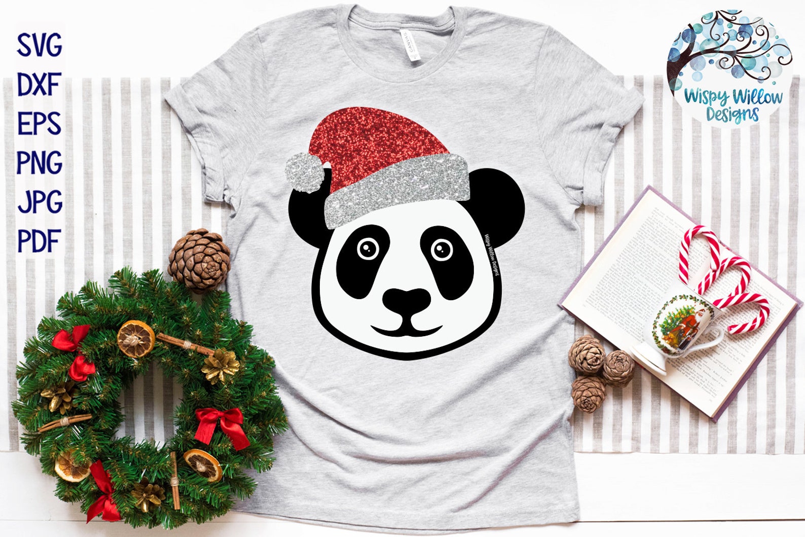 Santa Panda SVG, DXF, Jpg, Png, Christmas Panda, Santa Panda, Cute ...