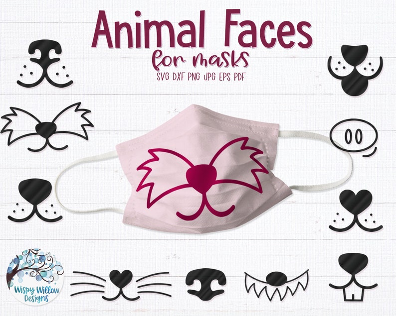 Animal Faces for Masks SVG Bundle Fox Face for Mask Dog Face - Etsy