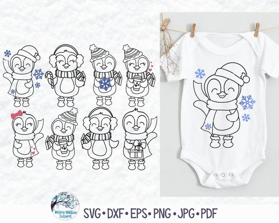Winter Penguin SVG Bundle Penguin With Coffee Penguin With - Etsy