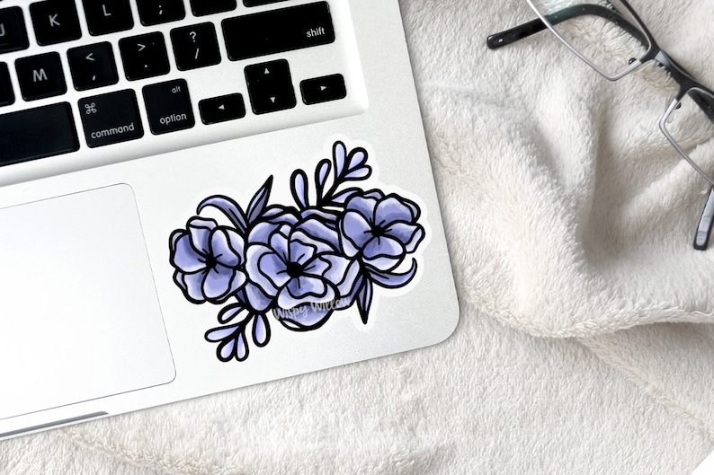 Blue Flower Stickers PNG Printable Flower Stickers Floral | Etsy