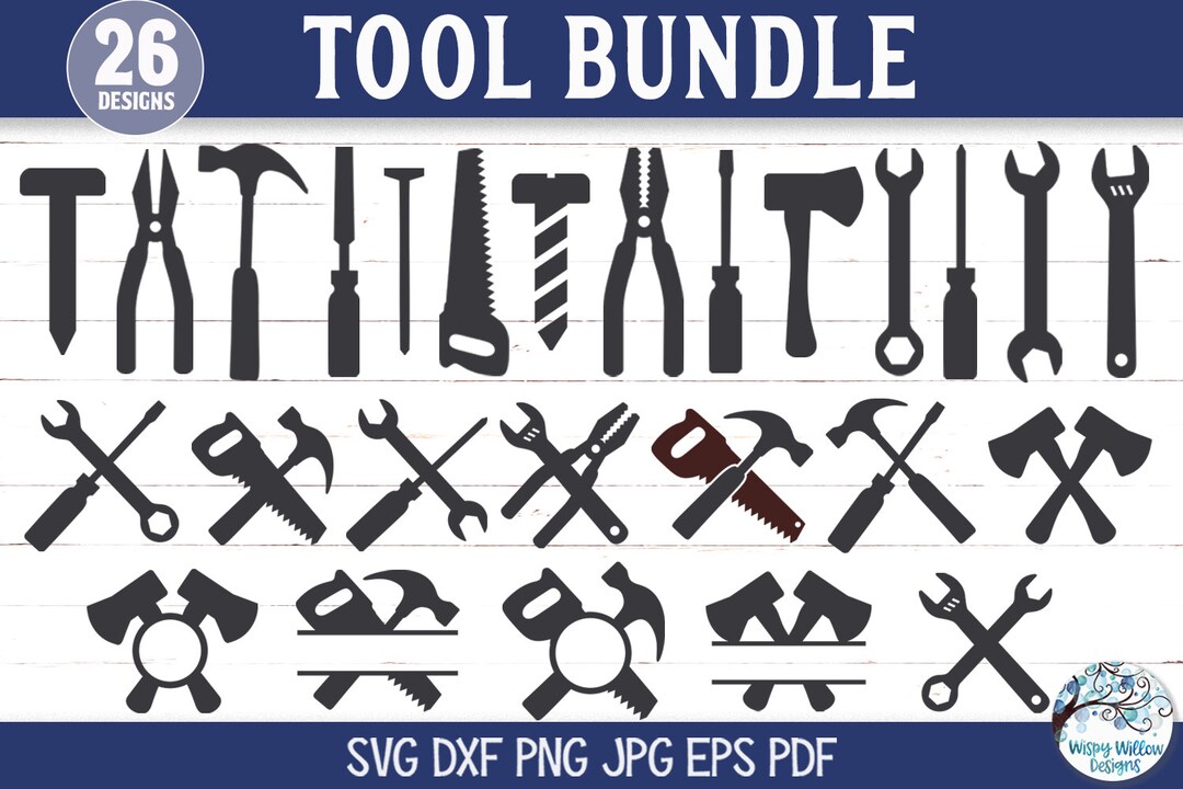Tool SVG Bundle for Cricut, Construction Clipart Png, Hammers Pliers ...