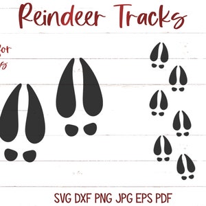 Reindeer Tracks SVG for Cricut, Reindeer Paw Print, Rudolph Footprint ...