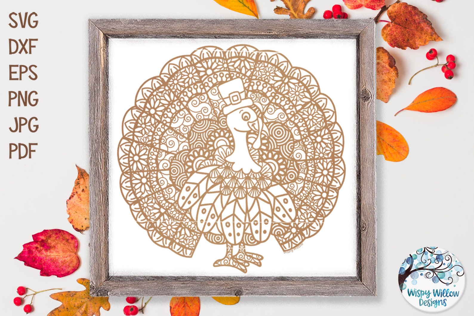 Turkey Zentangle SVG Mandala Turkey SVG DXF Zentangle - Etsy