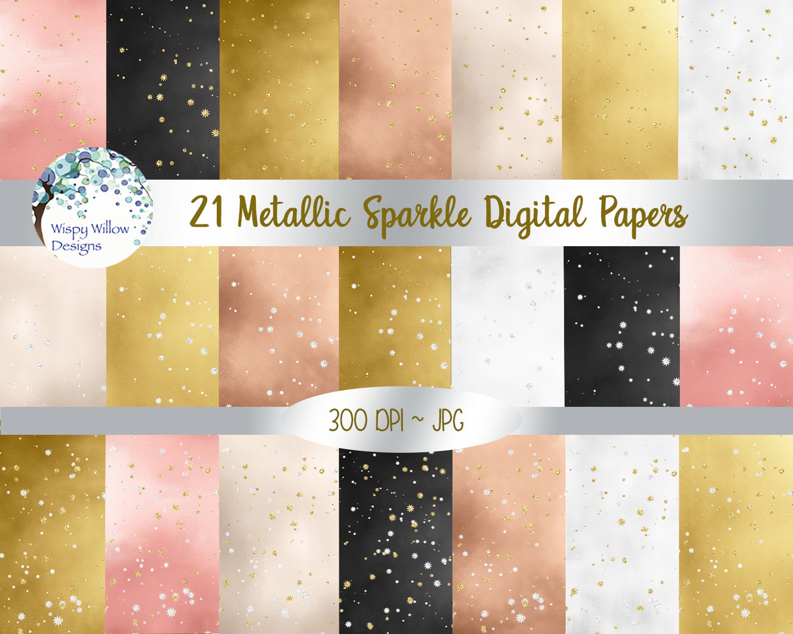 Metallic Sparkle Digital Paper Gold Bronze Rose Gold - Etsy