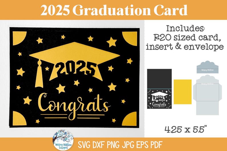 2025 Graduation Card SVG for Cricut, Papercut R20 Card and Envelope ...