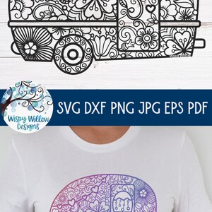 Camper Zentangle SVG, DXF, Png, Camper Mandala SVG, Camping Trailer Svg ...