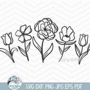 Wildflower SVG for Cricut, Floral SVG, Wild Flower Clipart, Flower ...