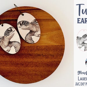 Sea Turtle Earring SVG File for Glowforge or Laser Cutter, Ocean Animal ...