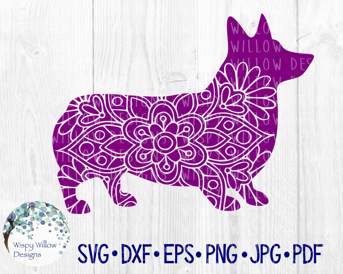 Corgi Dog Mandala SVG DXF Pdf Png Eps Jpeg Digital | Etsy