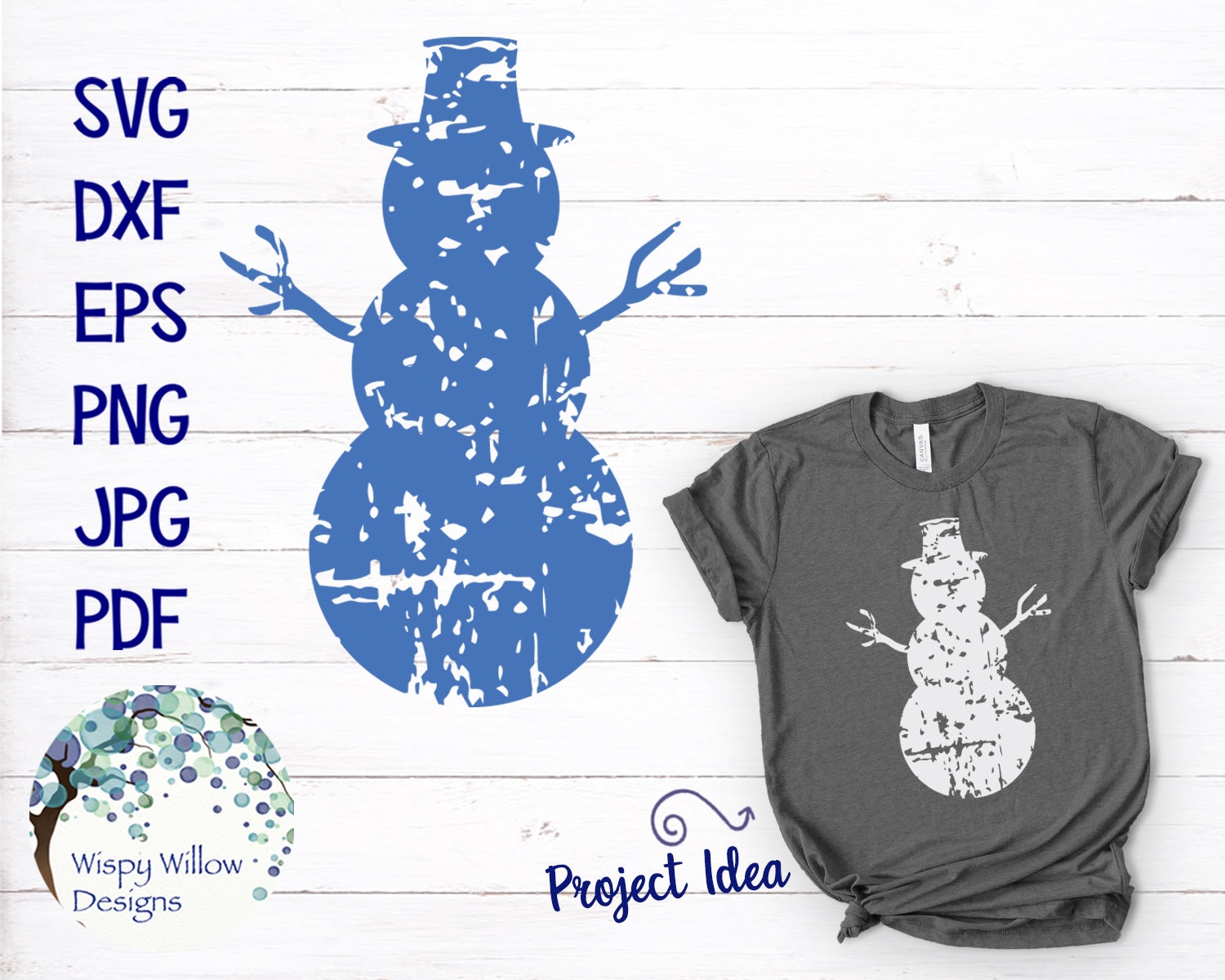Distressed Grunge Snowman SVG DXF PNG jpg eps Winter | Etsy