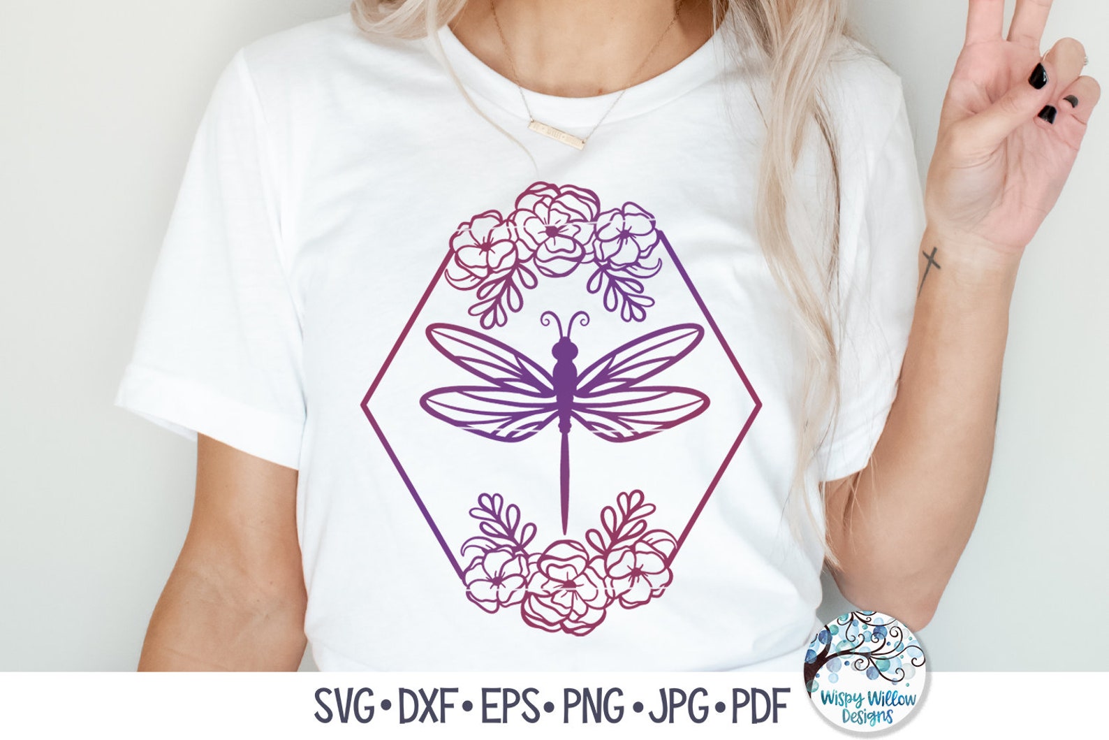 Floral Dragonfly Svg Dragonfly Svg Dragonfly With Flowers - Etsy