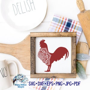Rooster Mandala SVG, DXF, Pdf, Png, Eps, Jpeg, Digital Download File ...