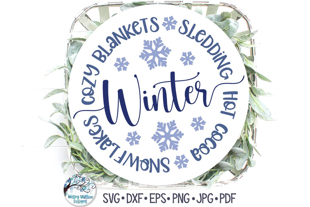 Winter SVG, Round Winter Sign Svg, Winter Word Round, Winter Circle Svg ...