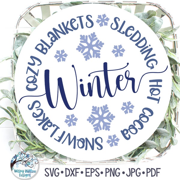 Round Winter Sign Svg - Etsy