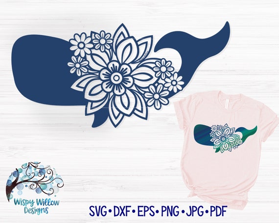Ballena Floral SVG Ballena Mandala Svg Ballena con Flores | Etsy México
