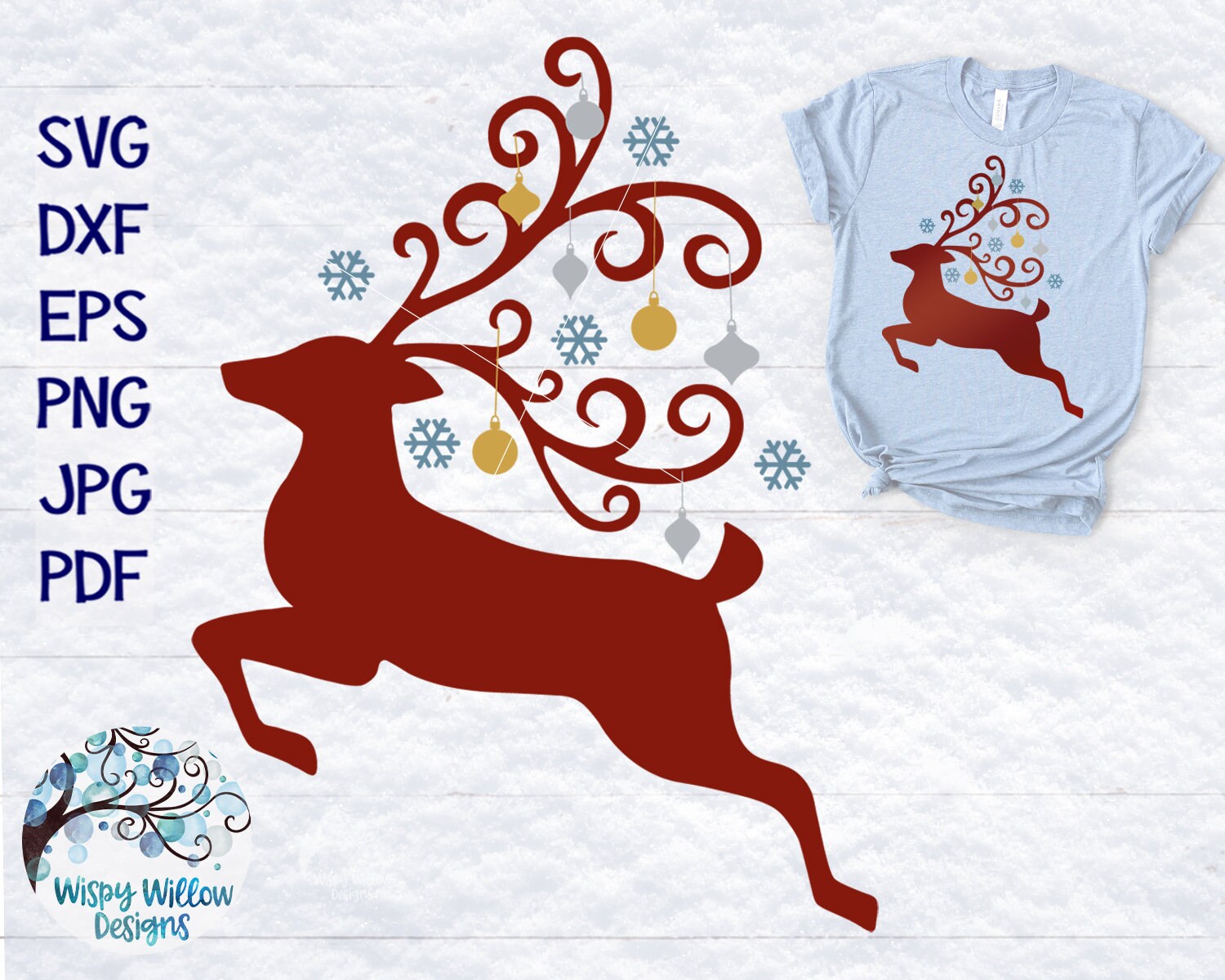 Reno de Navidad SVG Navidad SVG Reno Svg Reno con adornos - Etsy México