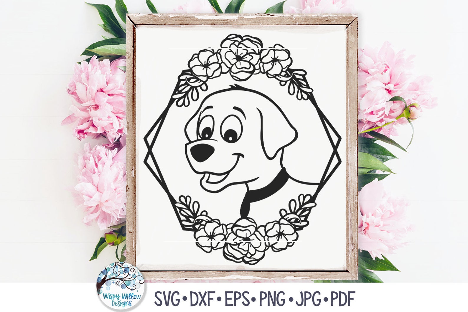 Dog With Flowers SVG Floral Dog Svg Puppy Svg Dog Sign Svg - Etsy