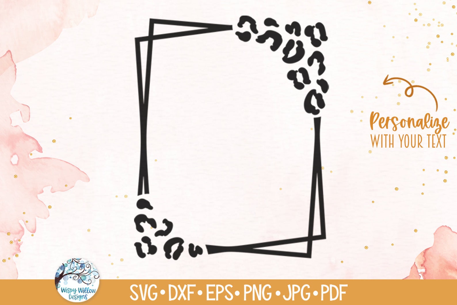 Leopard Print Frame SVG Bundle for Cricut, Animal Print Circle Border ...