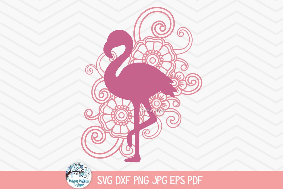 Flamingo SVG File for Cricut, Floral Tropical Animal, Boho Mandala Bird ...