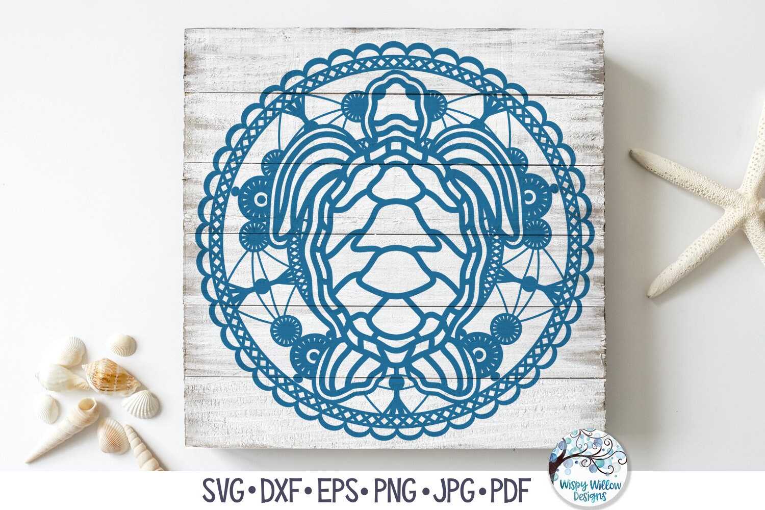 Sea Turtle Mandala SVG DXF Turtle Zentangle SVG Intricate - Etsy