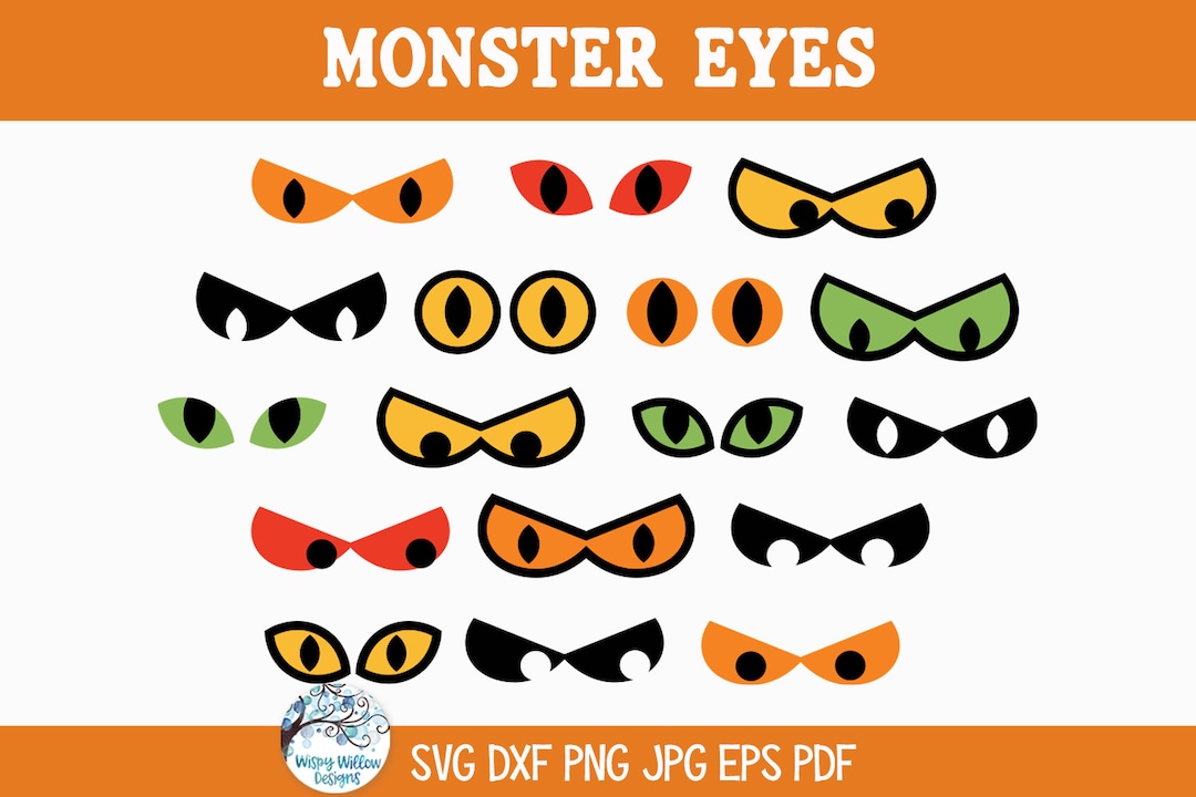 Monster Eyes Bundle for Cricut, Spooky Eyes PNG Clipart, Scary Eyes ...