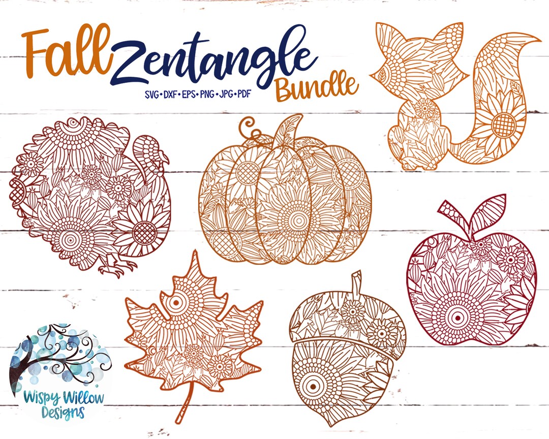 Fall Zentangle Bundle , Fall SVG Bundle, Pumpkin Svg, Pumpkin Mandala ...