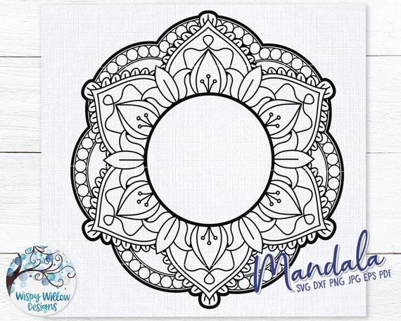 Mandala for Monogram SVG Intricate Mandala SVG Monogram - Etsy