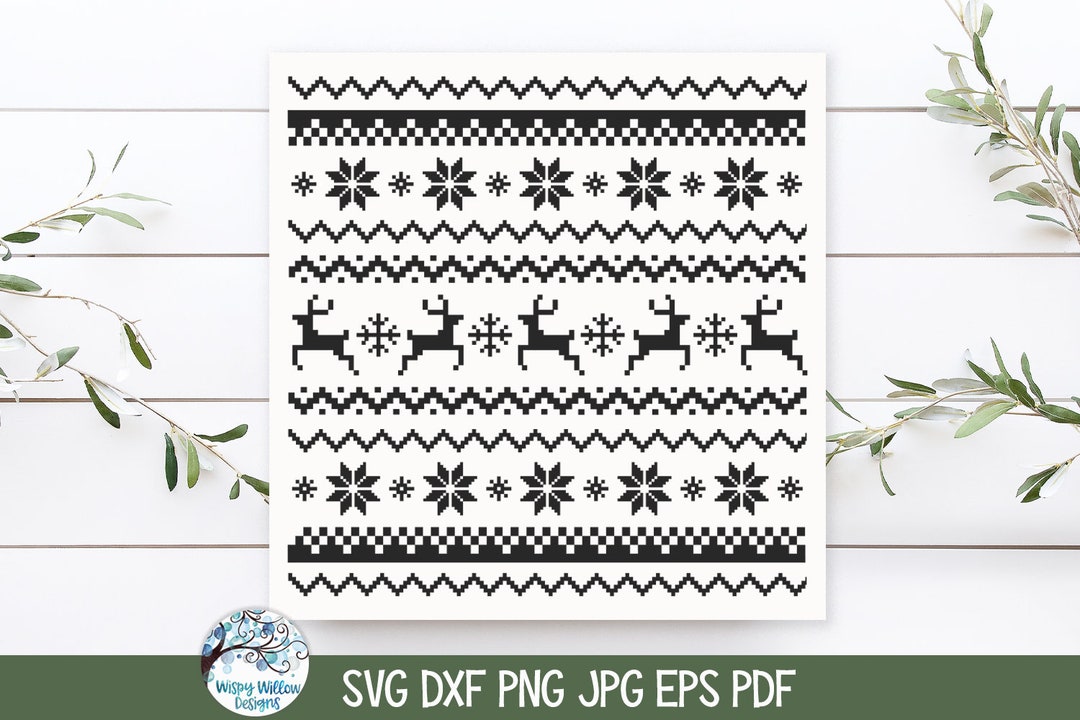 Christmas Sweater Pattern for Cricut, Ugly Sweater Knit Pattern ...