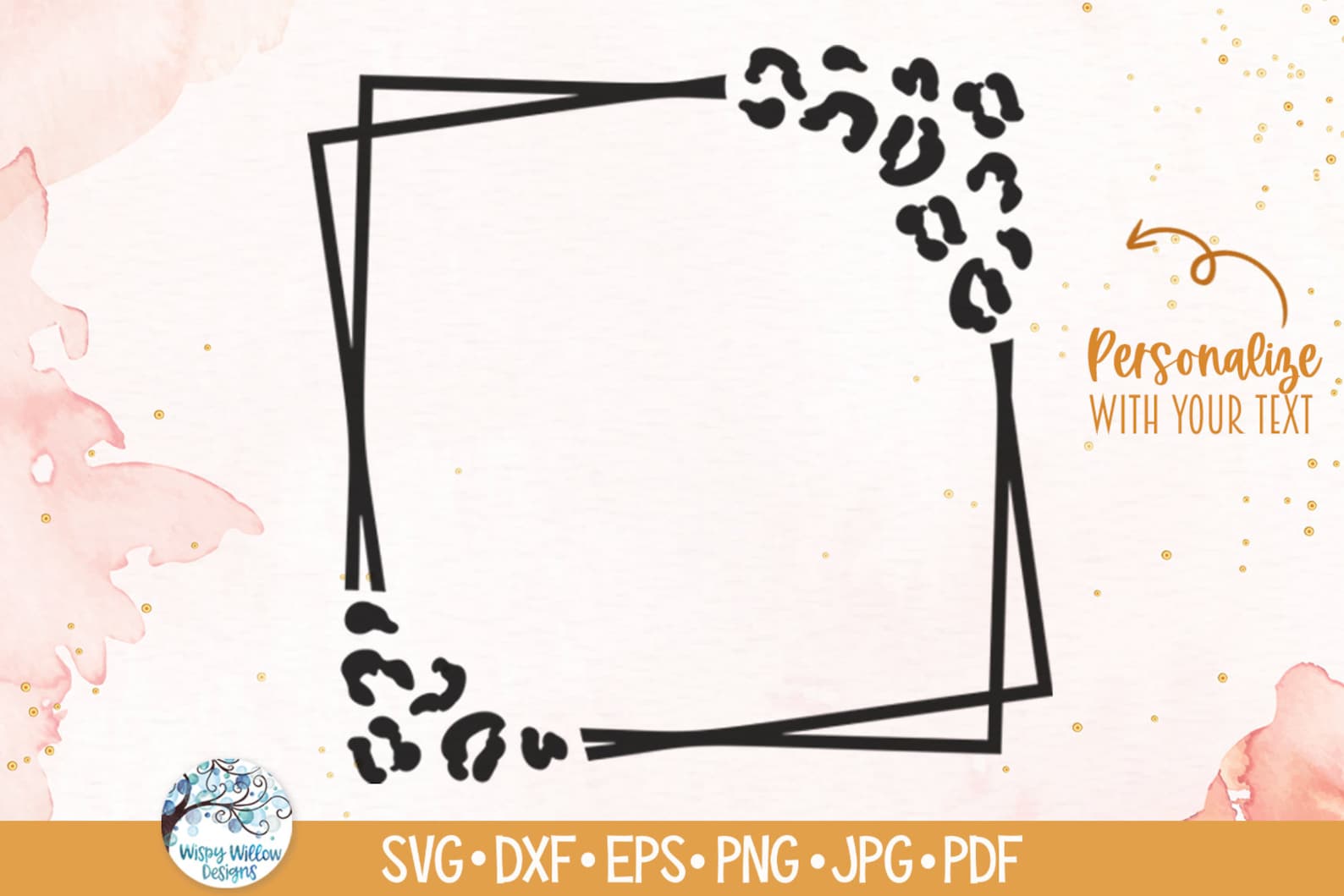 Leopard Print Frame SVG Bundle for Cricut, Animal Print Circle Border ...