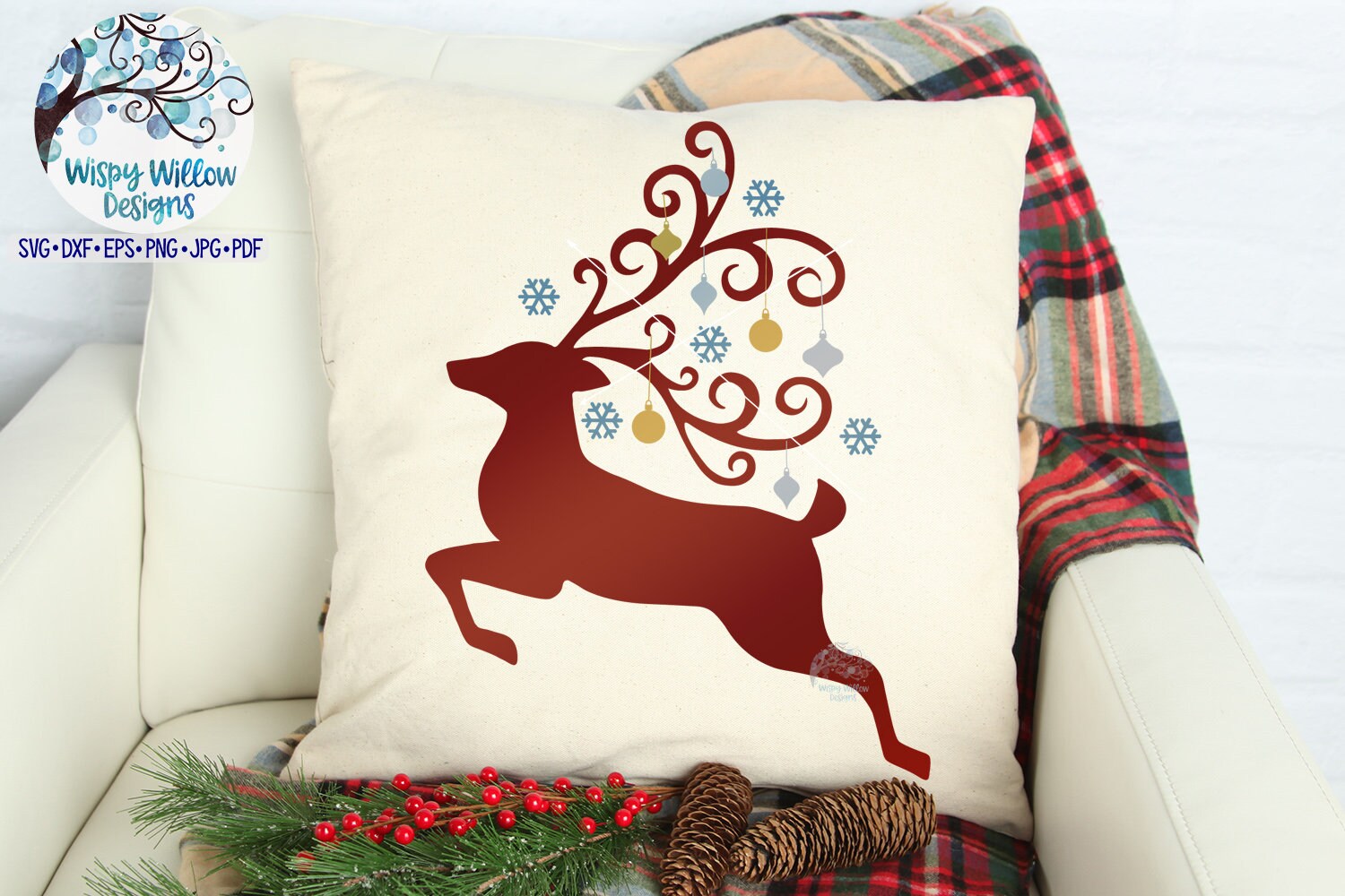 Reno de Navidad SVG Navidad SVG Reno Svg Reno con adornos - Etsy México