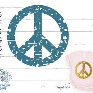 Distressed Peace Sign SVG, DXF, Png, Jpg, Peace Sign, Grunge, Download ...