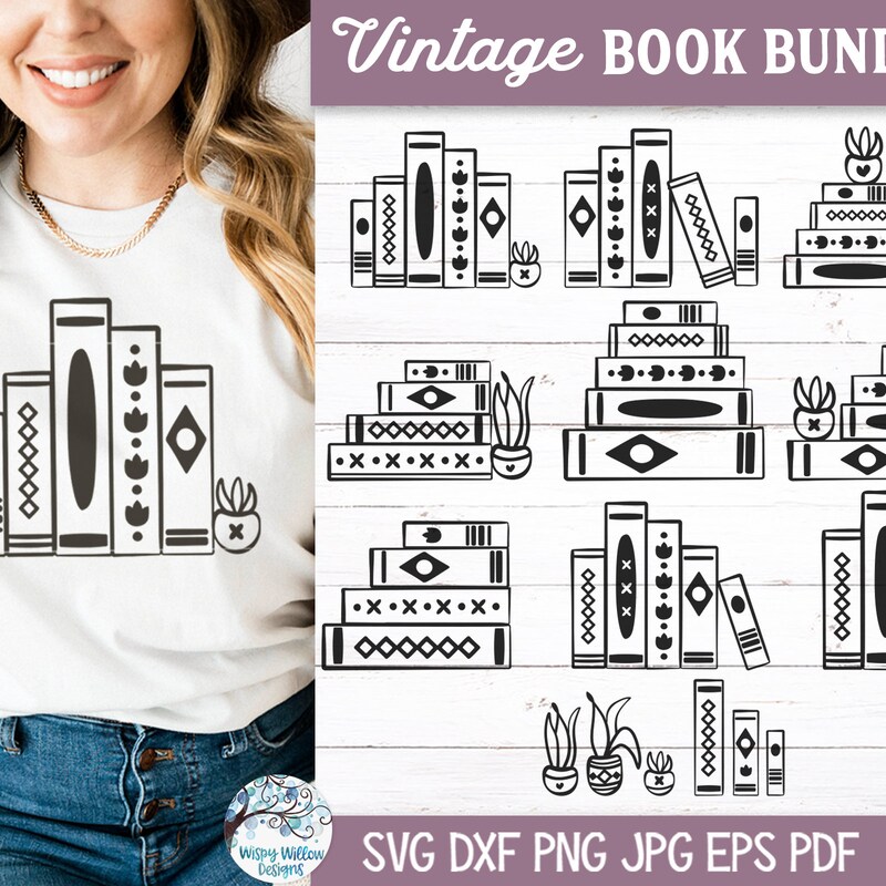 Book Stack Svg Quotes - Etsy