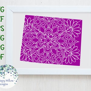 Wyoming Floral Mandala SVG, DXF Pdf Png Digital Download File, WY Svg ...