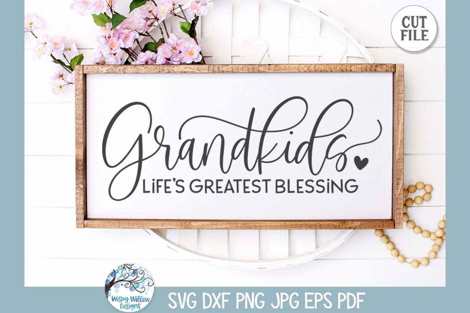 Grandkids Life Greatest Blessing SVG for Cricut, Grandparent Sign PNG ...