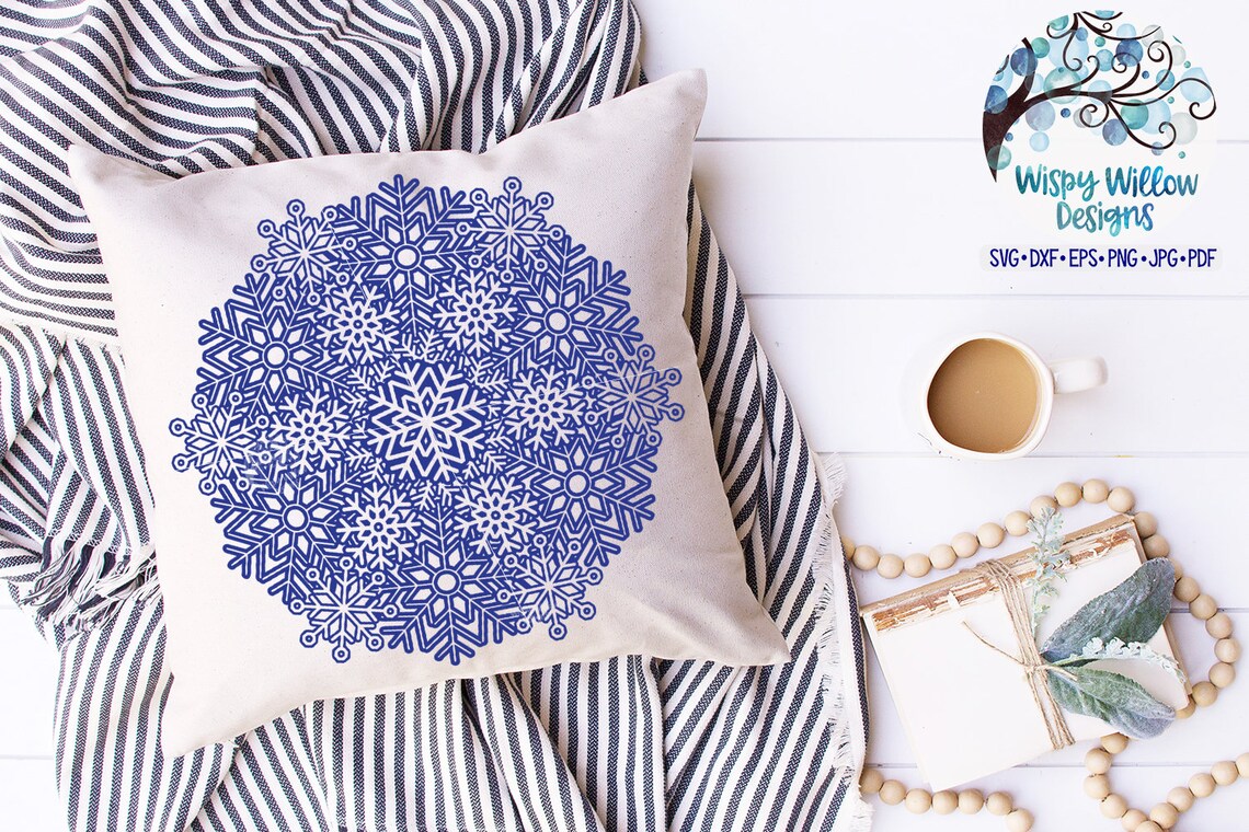 Snowflake Mandala SVG, DXF, PNG, Winter Mandala Svg, Snowflake ...