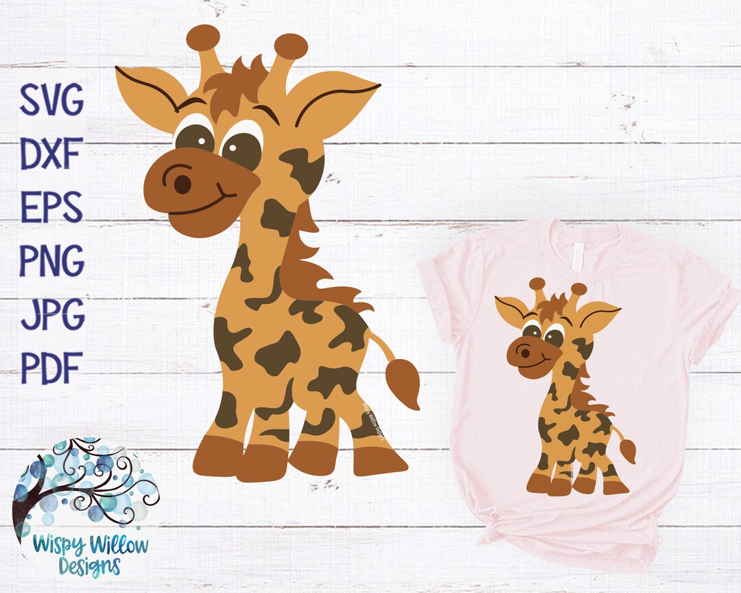 Giraffe SVG File for Cricut, Baby Animal, Cute Layered Cartoon Giraffe ...