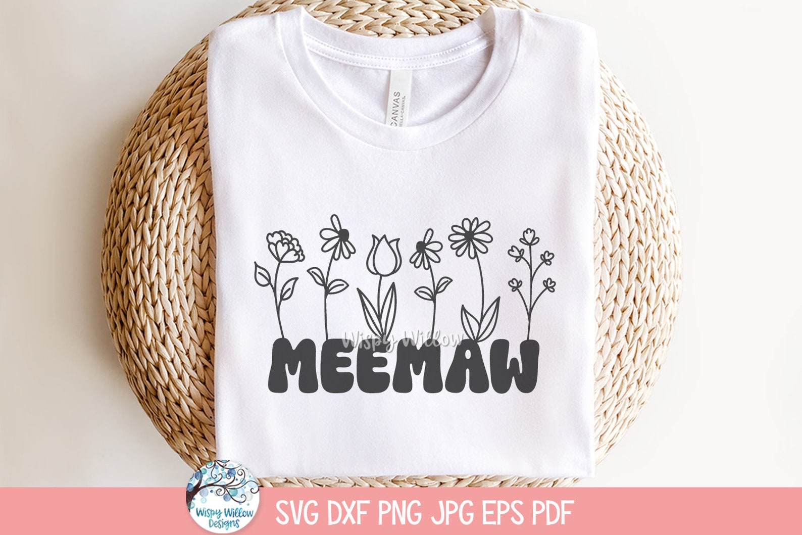 Meemaw SVG for Cricut, Grandma With Flowers Shirt Design PNG ...
