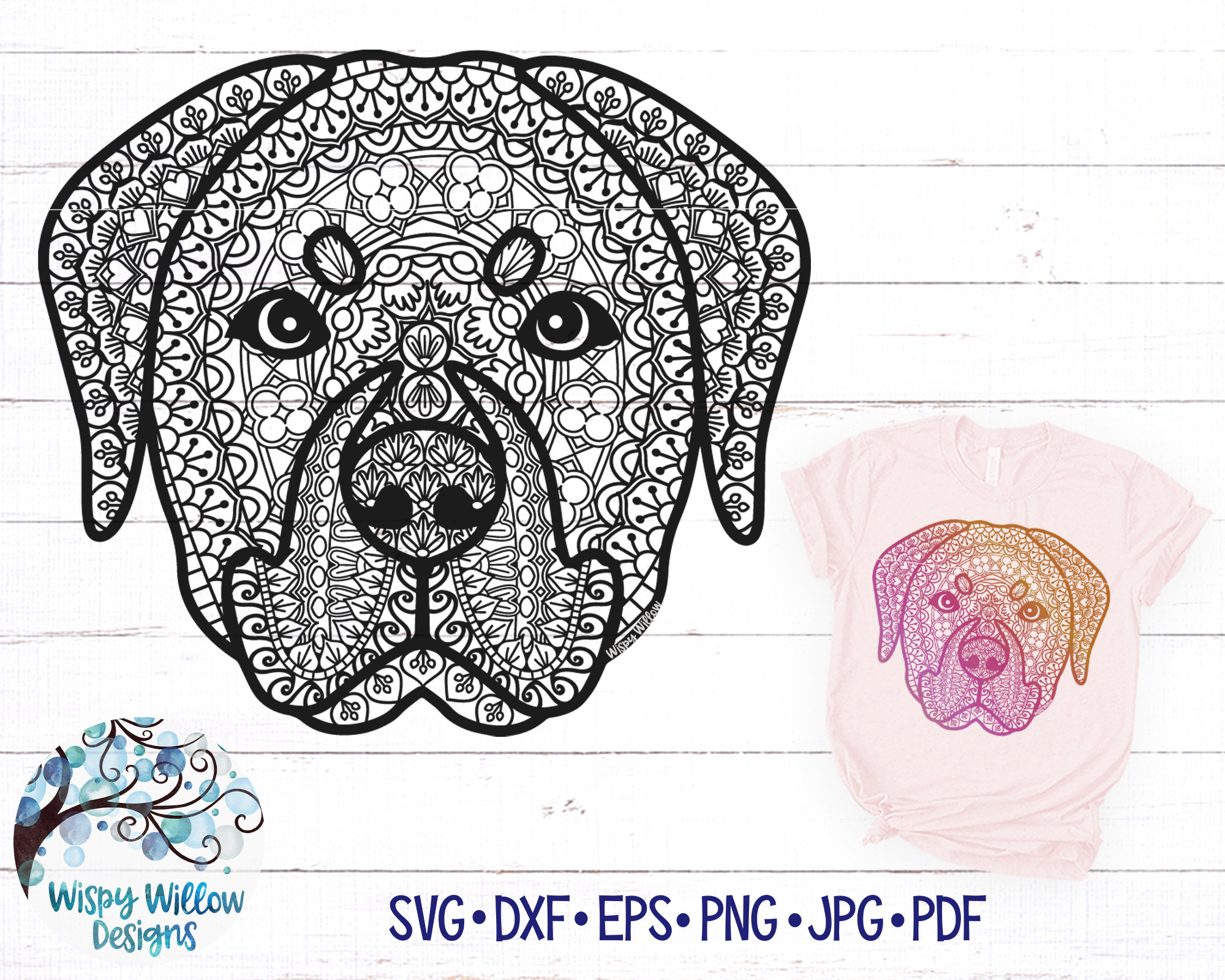 Zentangle Rottweiler SVG, Dog Zentangle SVG, Mandala Dog Svg ...