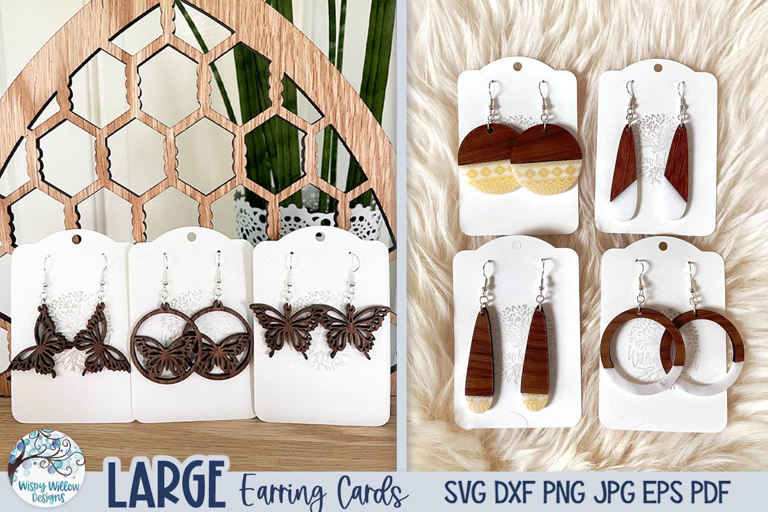 Large Earring Card SVG, Jewelry Display Card, Cardstock Earring Design ...