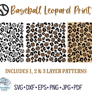 Baseball Leopard Print SVG Bundle for Cricut, Sports Animal Print PNG ...