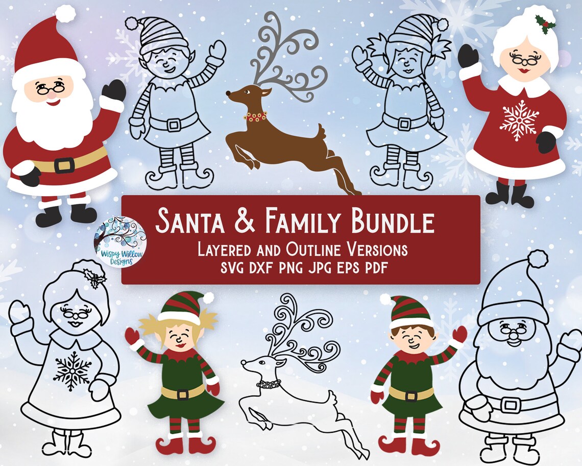 Santa & Family SVG Bundle Santa Claus SVG Ms Claus SVG - Etsy