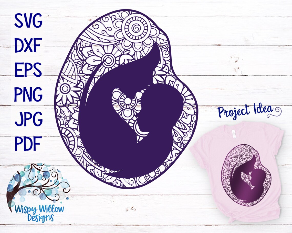 Mother Baby Zentangle SVG DXF Pdf Png Jpeg Digital - Etsy