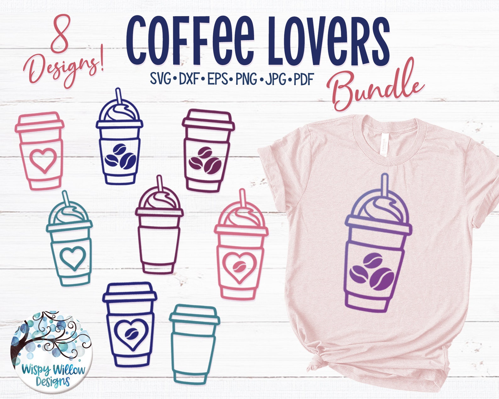 Coffee Cup SVG Bundle for Cricut Cute Cold Coffee Cup Doodle - Etsy