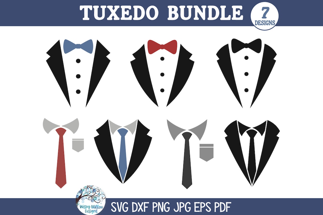 Tuxedo SVG Bundle for Cricut, Formal Tux, Prom Wedding, Dress Shirt ...