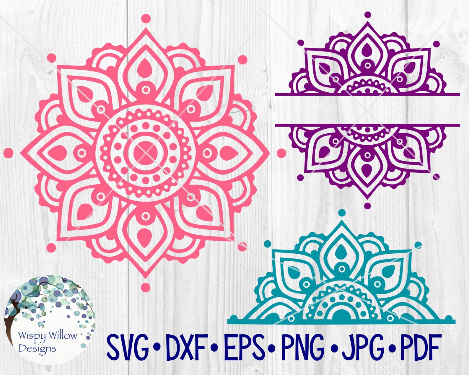 Mandala Bundle SVG DXF Png Jpg Pdf Mandala Border | Etsy