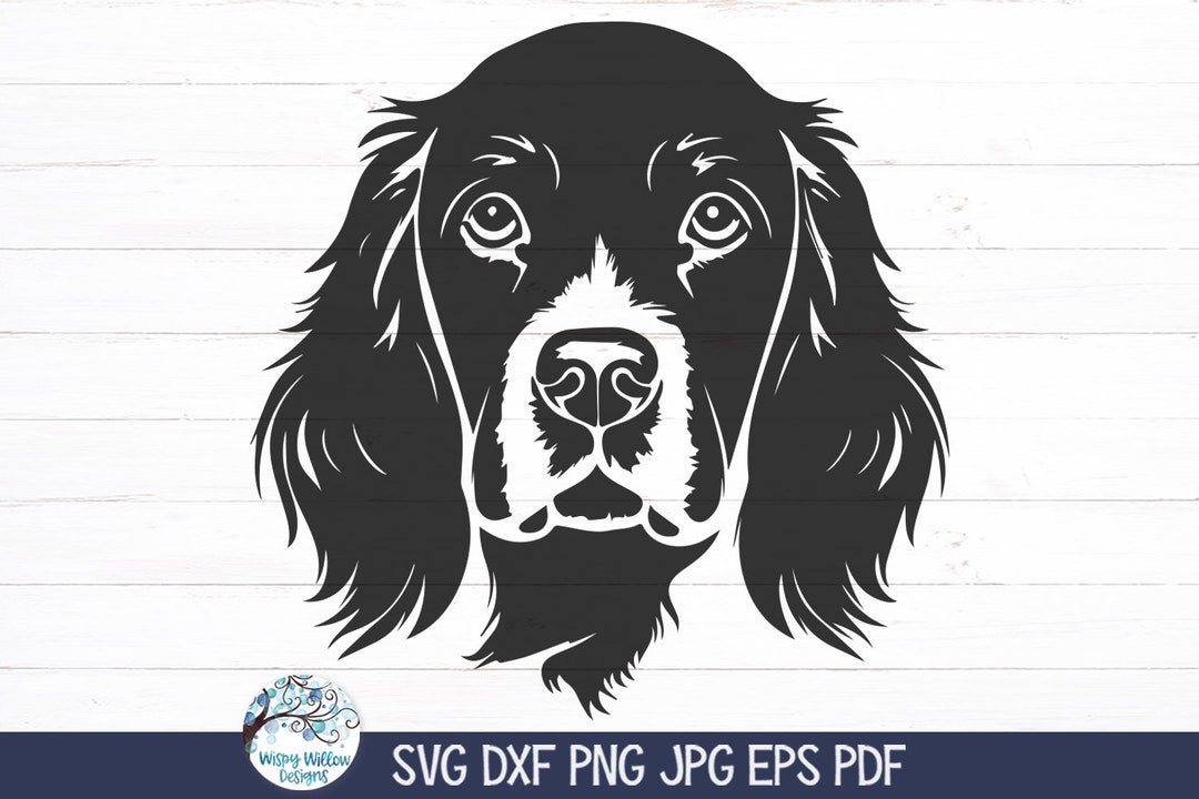 English Springer Spaniel SVG, Dog Face Clipart PNG, Dog Silhouette, Dog ...