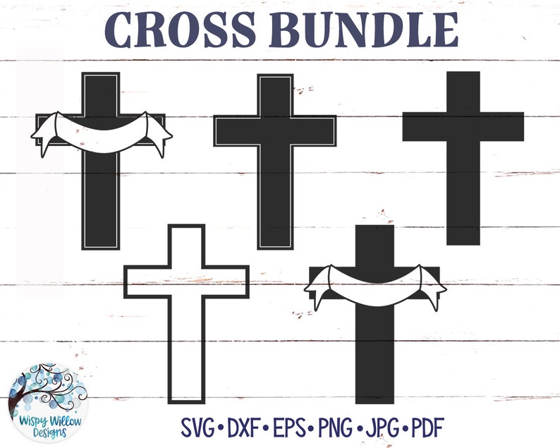 Cross SVG Bundle, Christian Cross SVG, Jesus Christ Cross With Drape ...