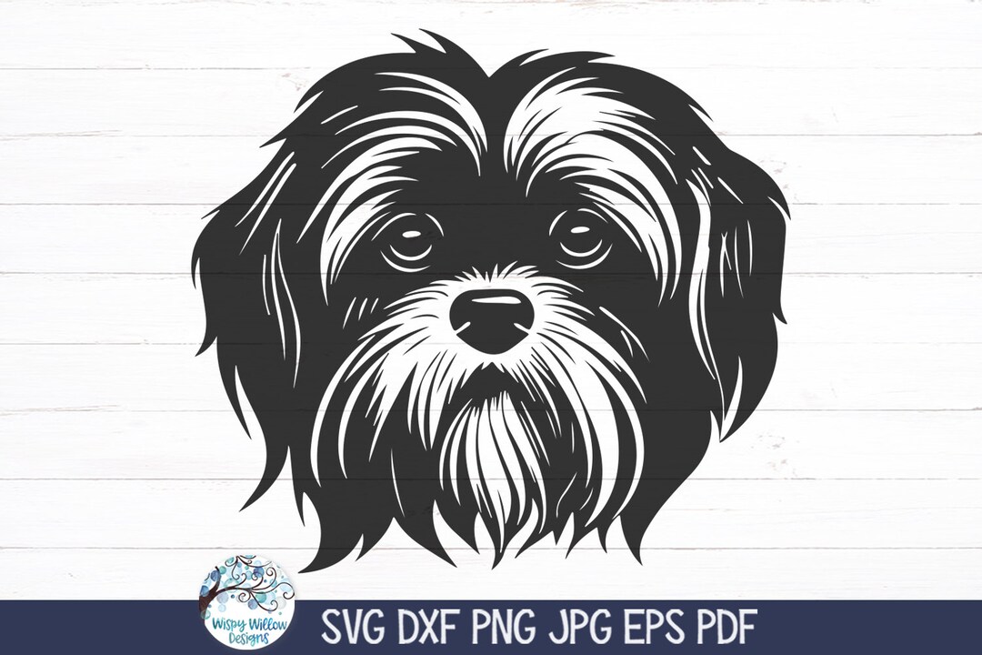 Shih Tzu SVG, Cute Shih Tzu Dog Silhouette, Puppy Face Clipart PNG ...