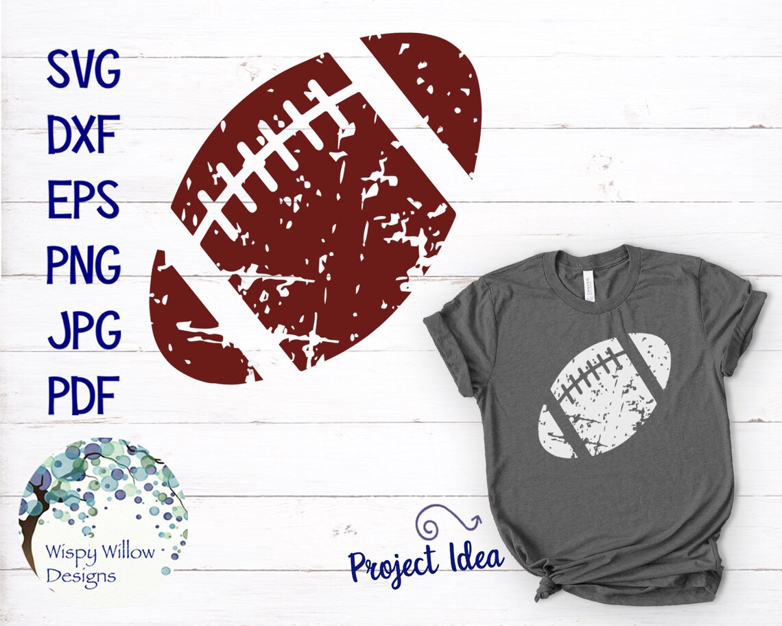 Distressed Grunge Football SVG, DXF, PNG, Jpg, Eps, Football, Sports ...